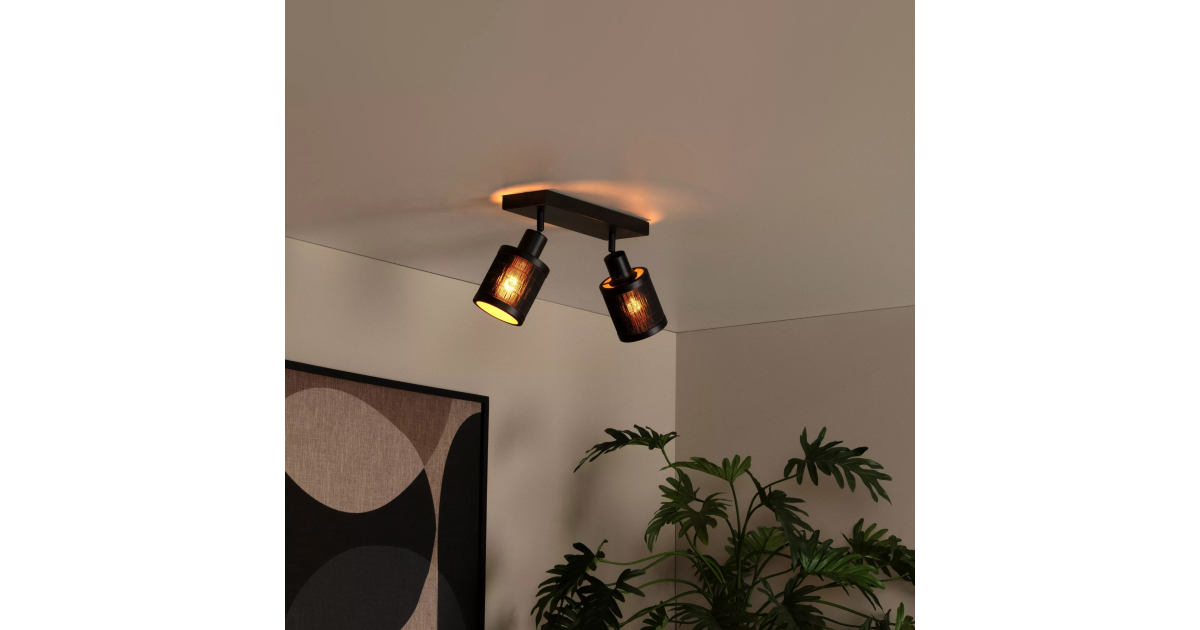 Lucide Tagalog - plafond lamp - 32 x 10 x 23 cm - zwart | Lichtkoning