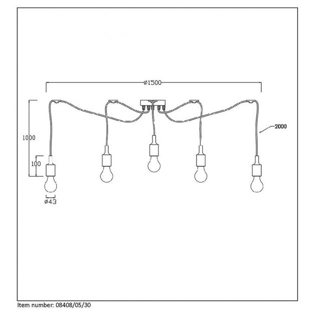 Lucide Fix Multiple - hanglamp - 400 x 200 cm - zwart | Lichtkoning