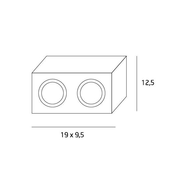 Maxlight Basic Square - opbouwspot 2L - 19 x 12 cm - zwart | Lichtkoning