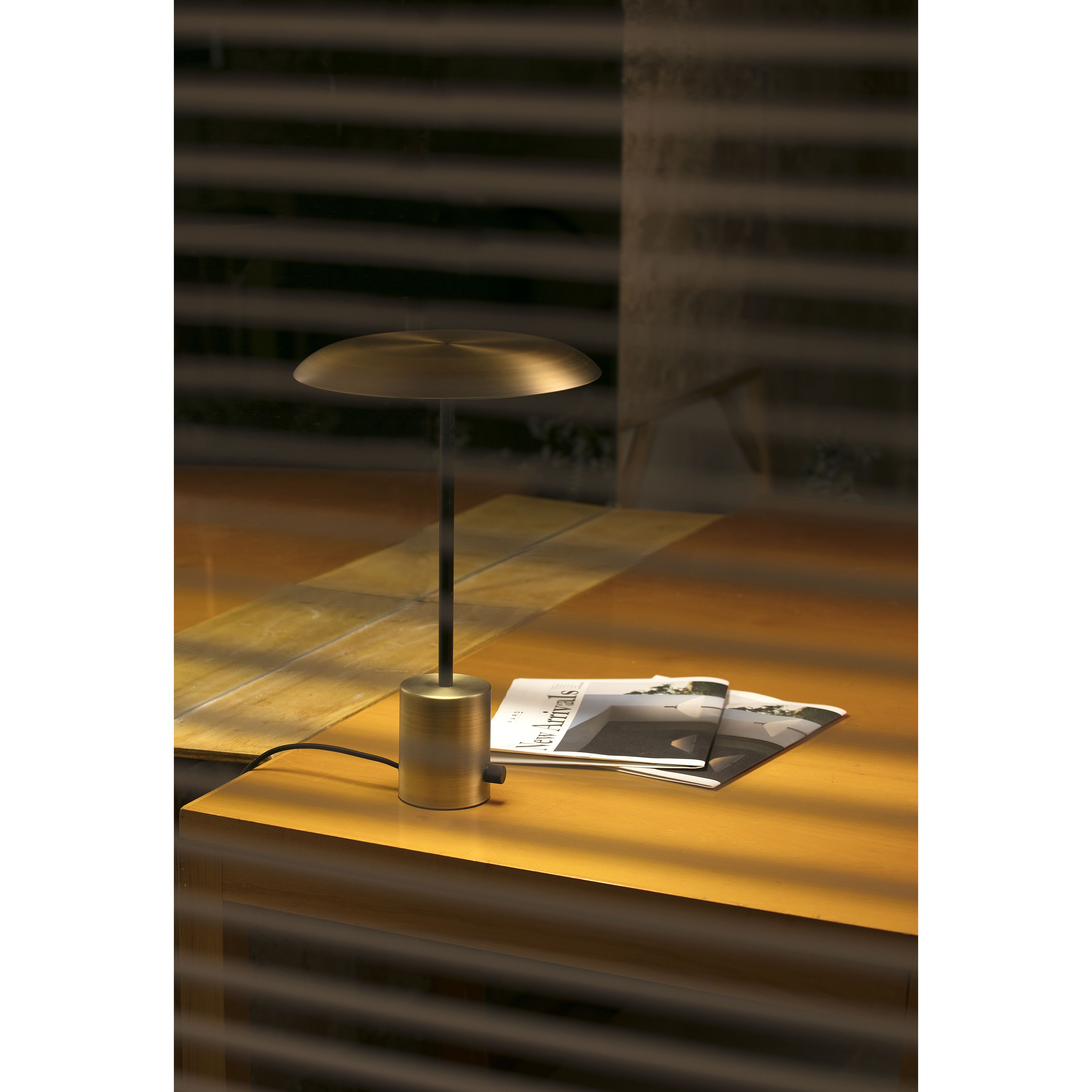 Faro Hoshi - tafellamp - Ø 26 x 40 cm - 12W dimbare LED incl. - goud en ...